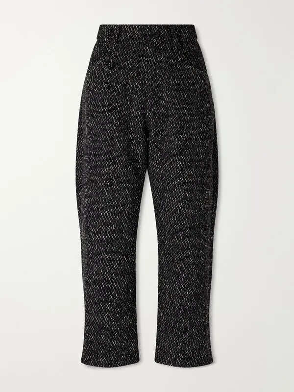 R13 X-bf Cropped Wool-blend Tweed Wide-leg Pants