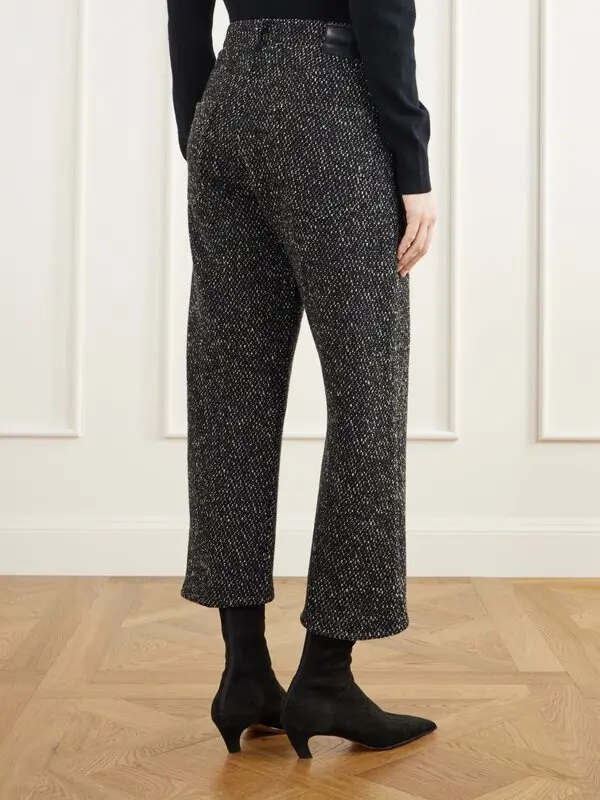R13 X-bf Cropped Wool-blend Tweed Wide-leg Pants
