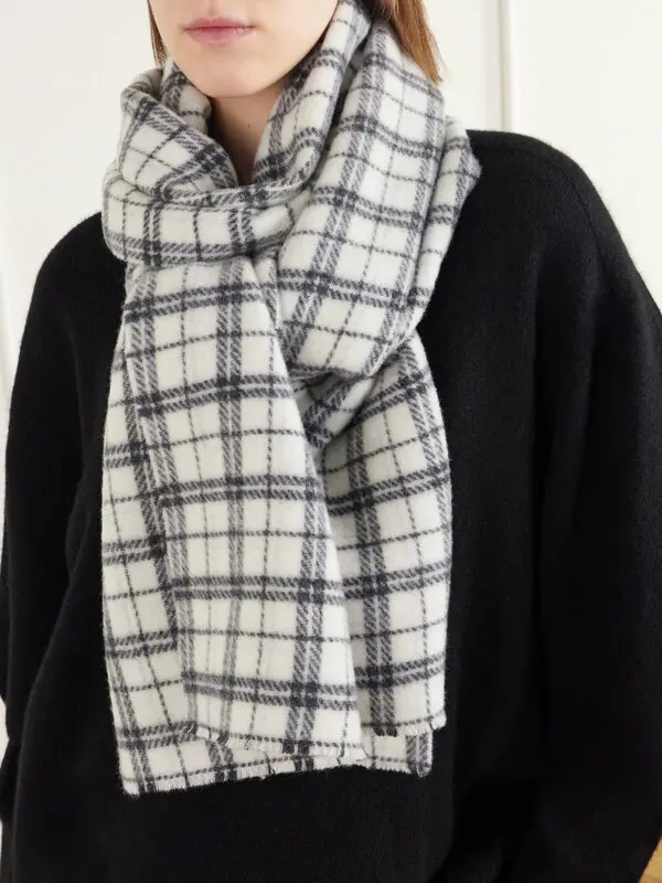 MFPEN Facade Checked Felted Wool Scarf
