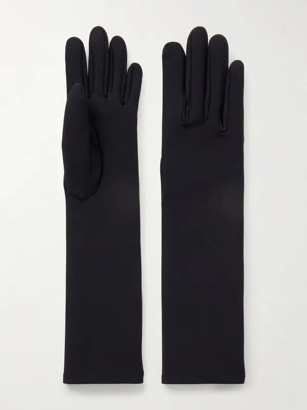 AGNELLE Opéra Satin Gloves - Black