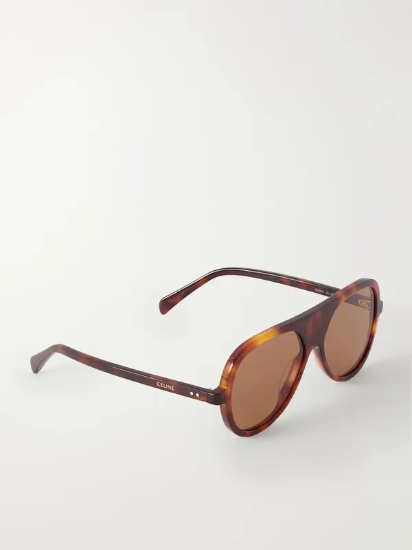 Celine Thin Pilot Aviator-style Acetate Sunglasses