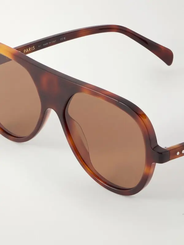 Celine Thin Pilot Aviator-style Acetate Sunglasses