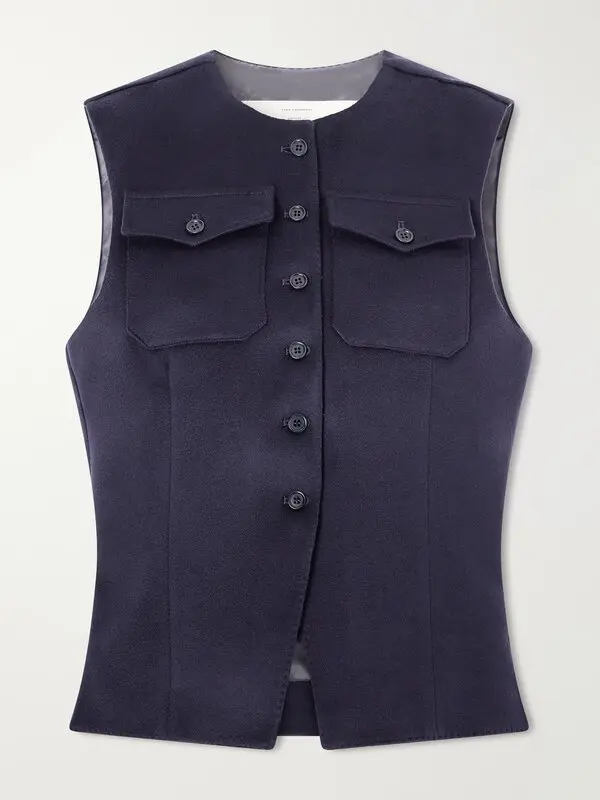 Giuliva Heritage The Lucia Wool-tweed Vest - Blue