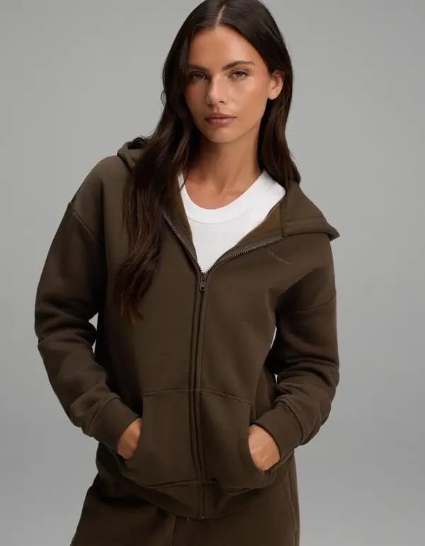 Cozy Earth Cityscape Full-zip Hoodie - Espresso