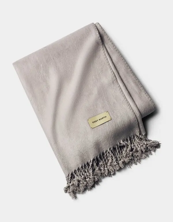 Cozy Earth Bamboo Tassel Throw - Walnut