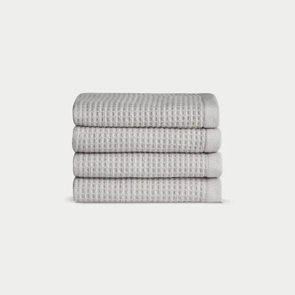 Cozy Earth Waffle Washcloths - Light Grey