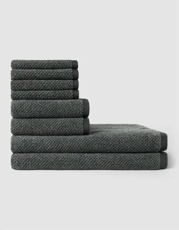 Cozy Earth Nantucket Bath Towel Set - Graphite