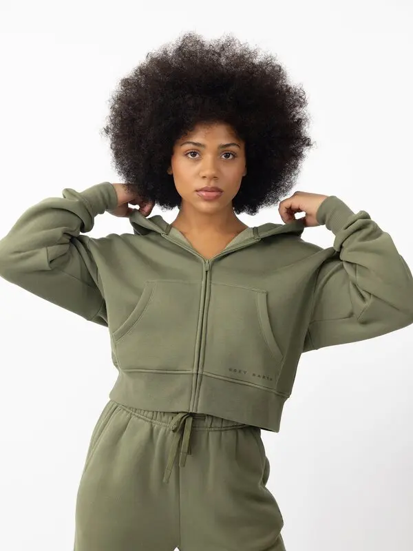 Cozy Earth Cityscape 1.0 Cropped Full Zip - Juniper