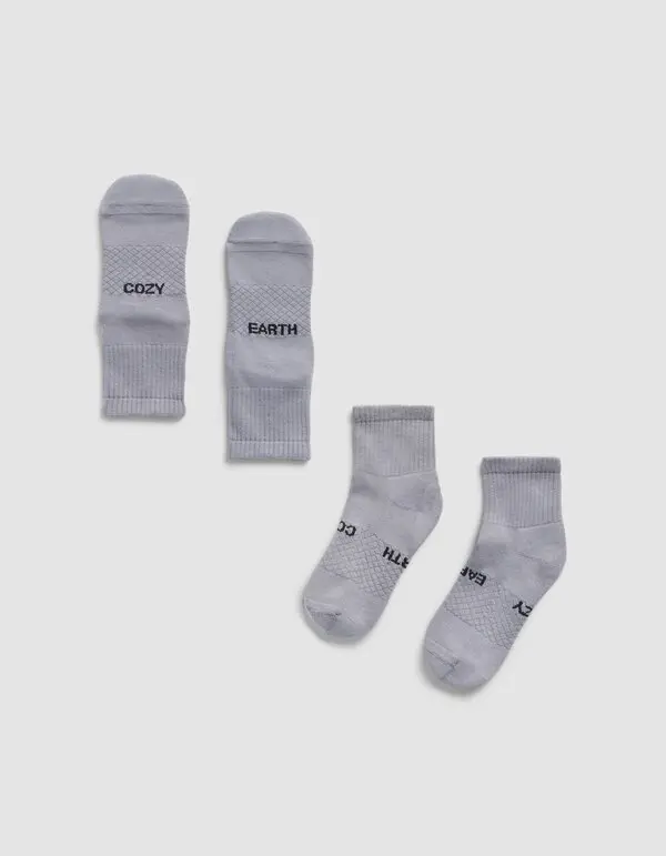 Cozy Earth Essential Quarter Socks 2-pack - Stone