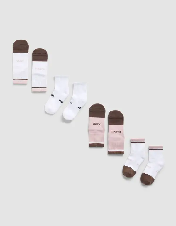 Cozy Earth Essential Quarter Socks 4-pack - Cedar