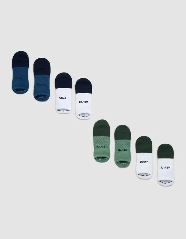 Cozy Earth Essential Ankle Socks 4-pack - Spruce/eclipse