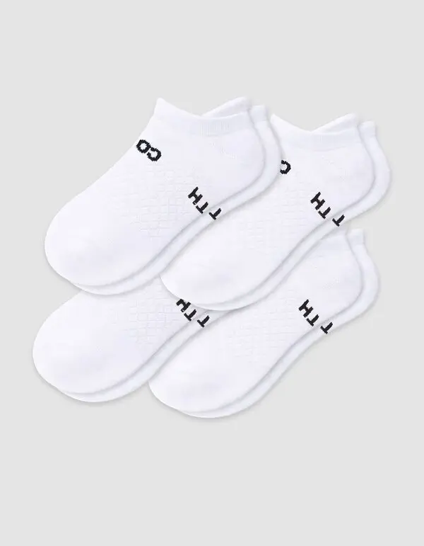 Cozy Earth Essential Ankle Socks 4-pack - White