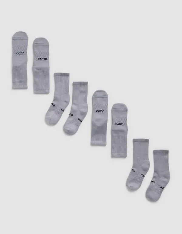 Cozy Earth Essential Calf Socks 4-pack - Stone