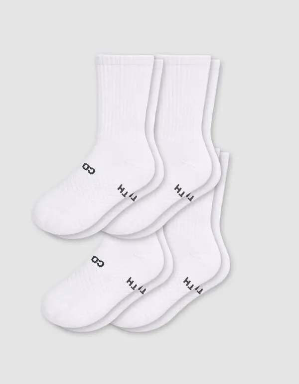 Cozy Earth Essential Calf Socks 4-pack - White