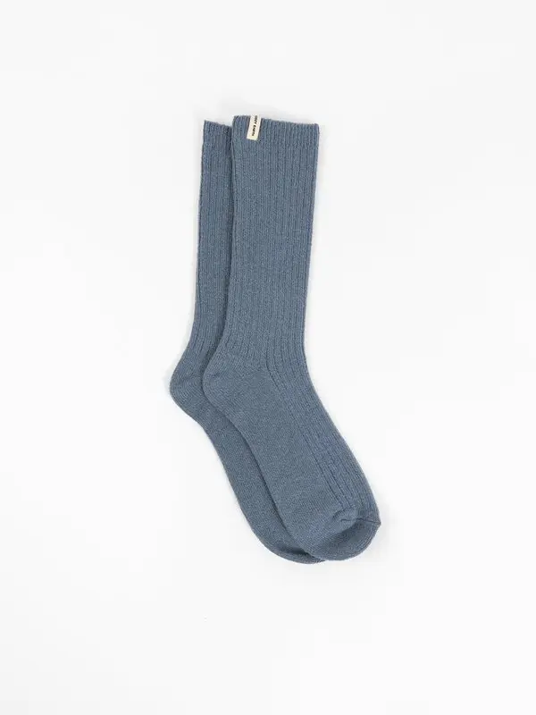 Cozy Earth Plush Lounge Calf Socks - Deep Blue