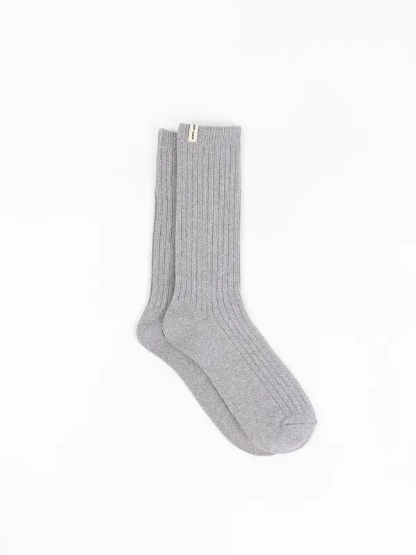 Cozy Earth Plush Lounge Calf Socks - Stone
