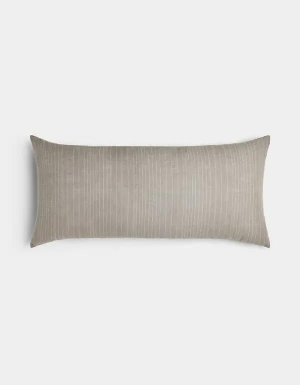 Cozy Earth Striped Linen Throw Pillow - Grey