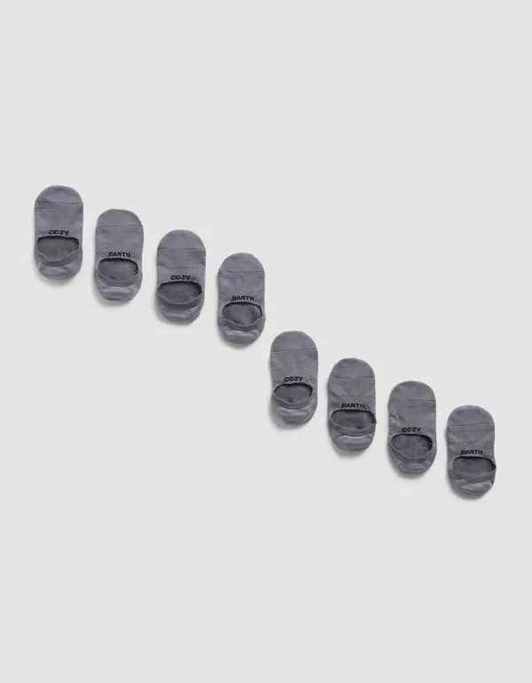 Cozy Earth Essential No-show Socks 4-pack - Stone