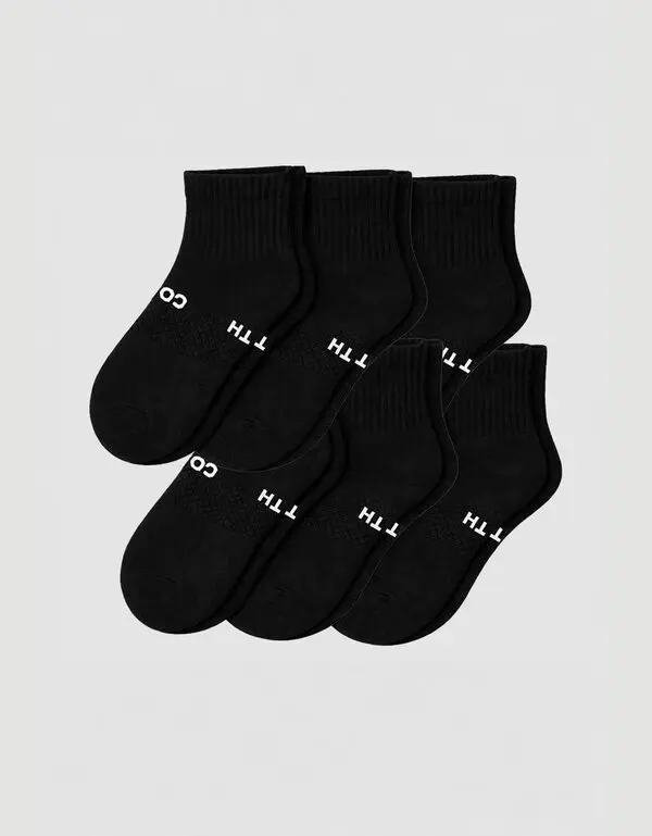Cozy Earth Essential Quarter Socks 6-pack - Black