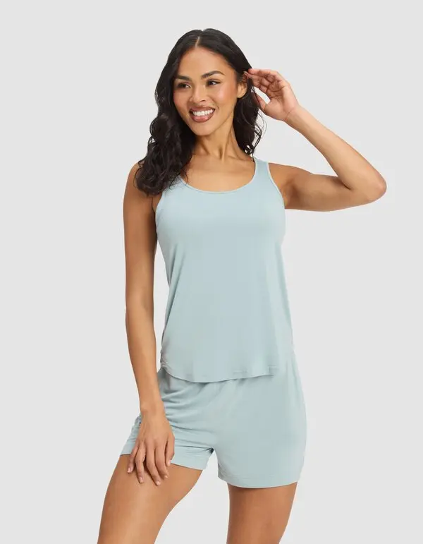Cozy Earth Bamboo Stretch-knit Lounge Tank Top - Brook