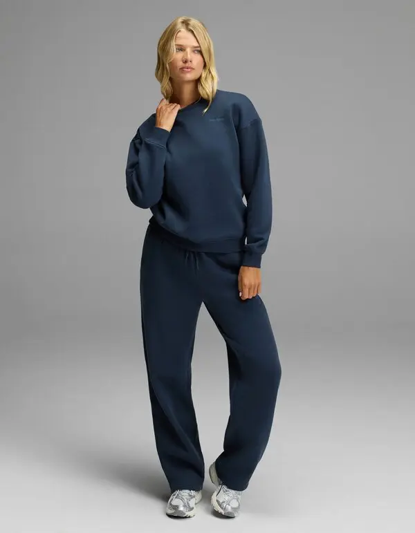 Cozy Earth Cityscape Crewneck Sweatshirt & Wide Leg Pants Set - Eclipse