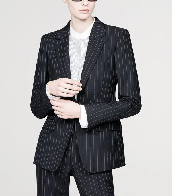TOM FORD Virgin Wool Embellished-stripe Blazer