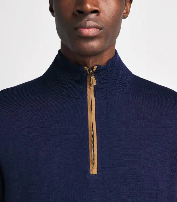 Rlx Ralph Lauren Wool Quarter-zip Sweater