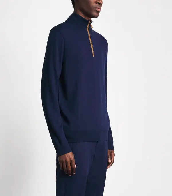 Rlx Ralph Lauren Wool Quarter-zip Sweater
