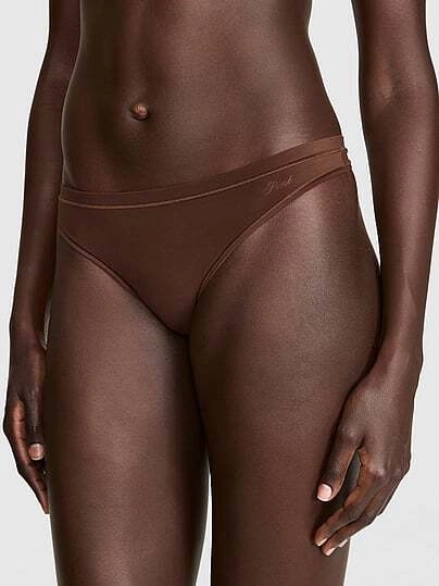 Pink Marshmallow Thong Panty - Brown