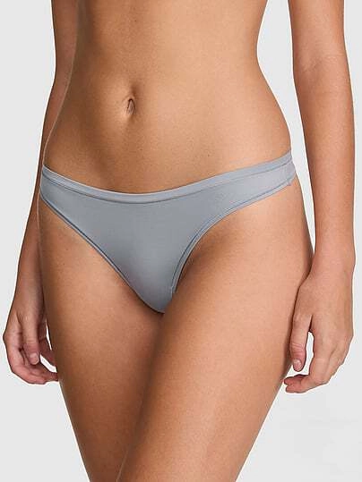 Pink Marshmallow Thong Panty - Grey