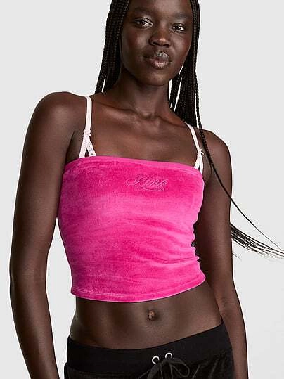 Pink Vintage Velour Tube Top - Pink