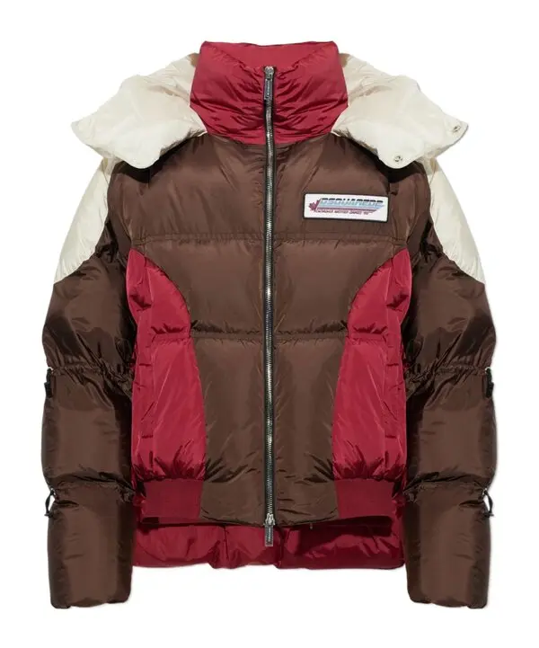 Dsquared2 Logo-patch Hooded Down Jacket - Multicolor
