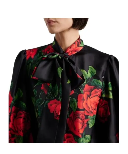 Dolce & Gabbana Floral Silk Satin Blouse