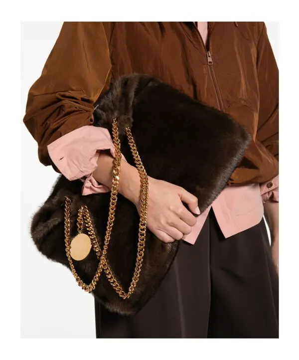 Stella McCartney Medium Falabella Faux-fur Chain-link Shoulder Bag