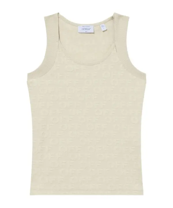 Off-White Logo-pattern Terry Tank Top - Beige