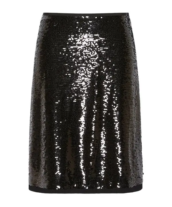Max Mara Short Jersey And Sequin Skirt - Black