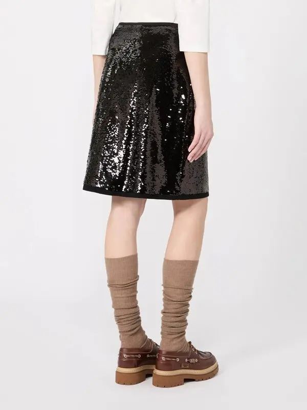 Max Mara Short Jersey And Sequin Skirt