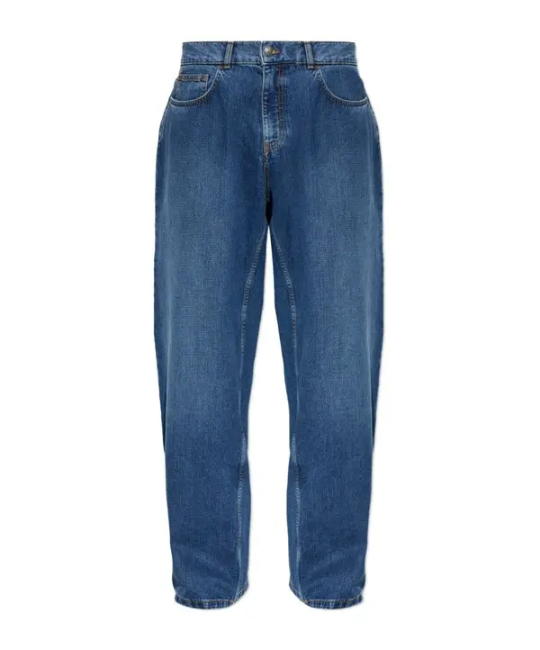 Palm Angels Logo-print Straight-leg Jeans - Blue