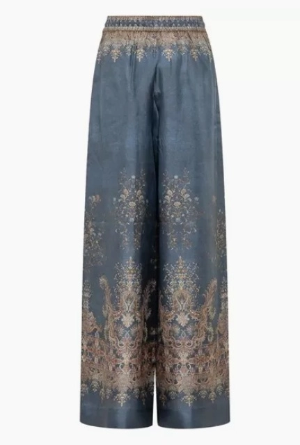 Zimmermann Printed Drawstring Wide Leg Trousers