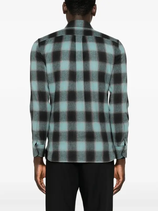 TOM FORD Plaid Long Sleeve Shirt