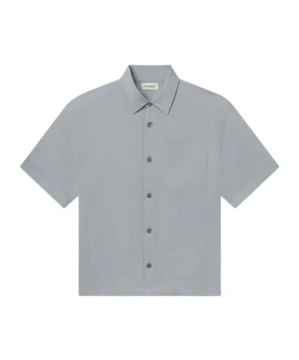 FRAME Short-sleeved Chest-pocket Shirt - Grey