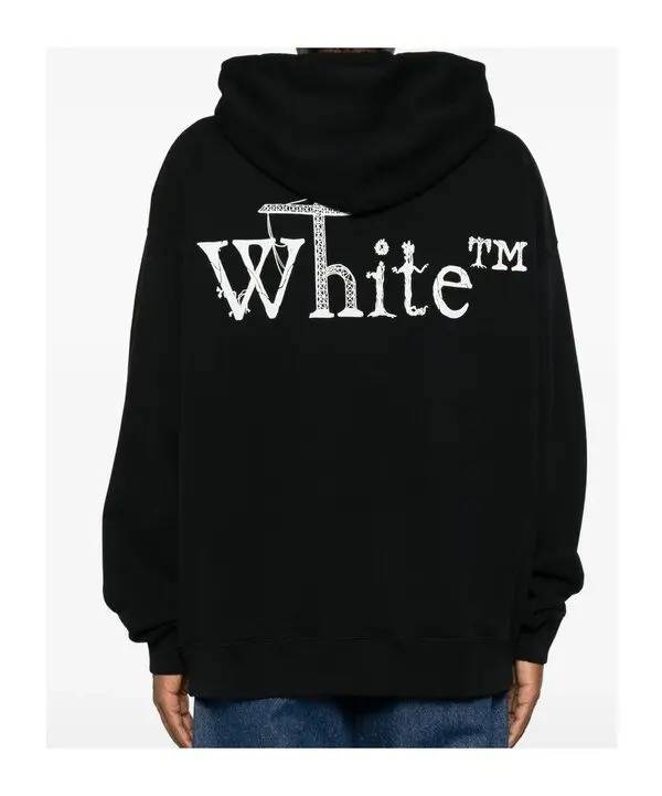 Off-White Drawstring Hooded Sweatshirt