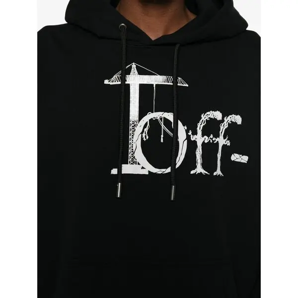 Off-White Drawstring Hooded Sweatshirt