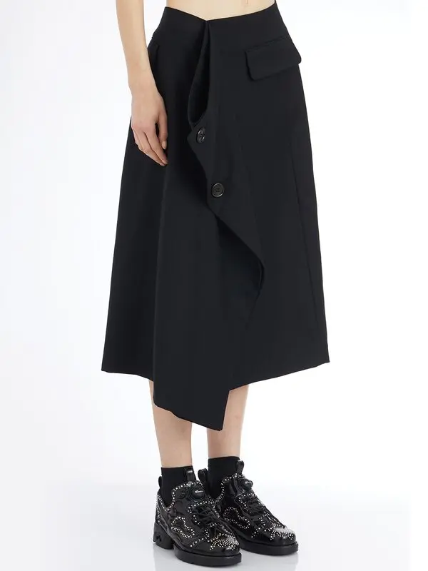 Comme Des Garçons Button Midi Skirt