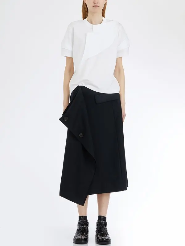 Comme Des Garçons Button Midi Skirt