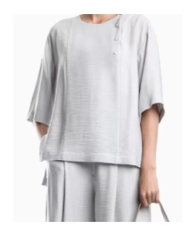 Emporio Armani Textured Fabric Blouse With Bark Effect Signature Capsule