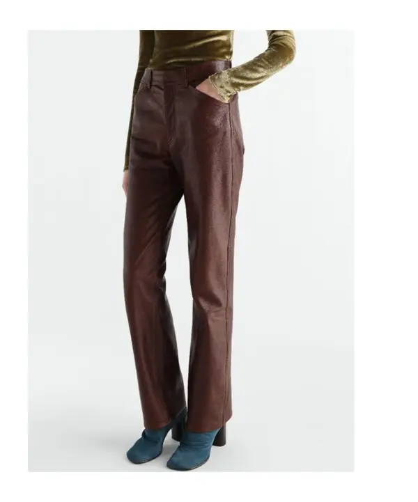LEMAIRE Straight Pants In Glossy Leather