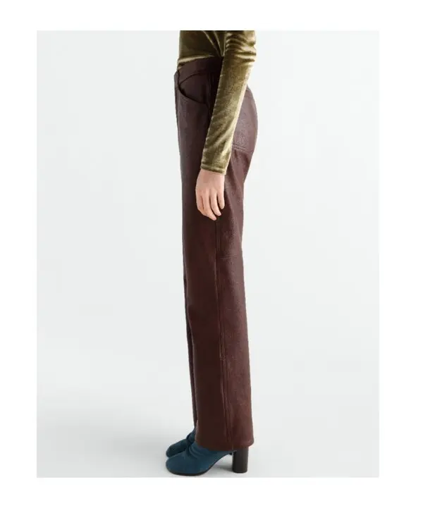 LEMAIRE Straight Pants In Glossy Leather