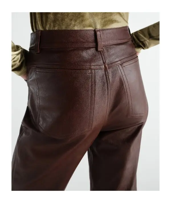 LEMAIRE Straight Pants In Glossy Leather