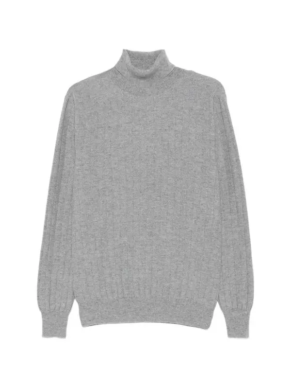 LARDINI Ribbed Roll-neck Sweater - Grey